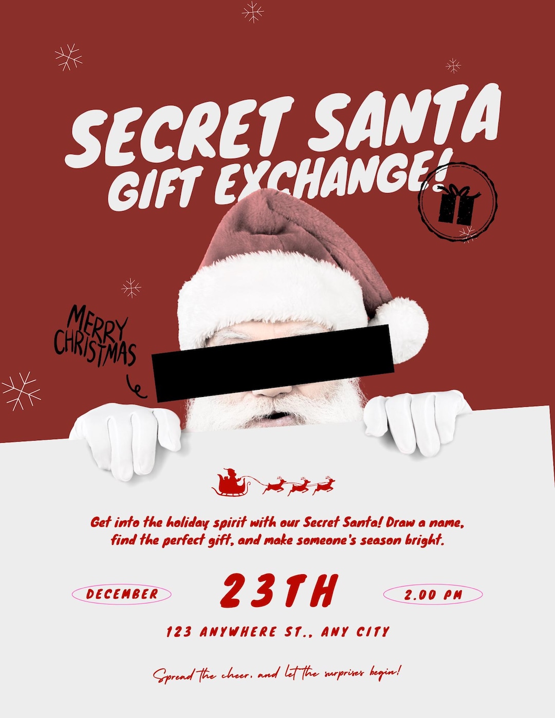Secret Santa Gift Exchange Template Editable Holiday Gift Exchange ...