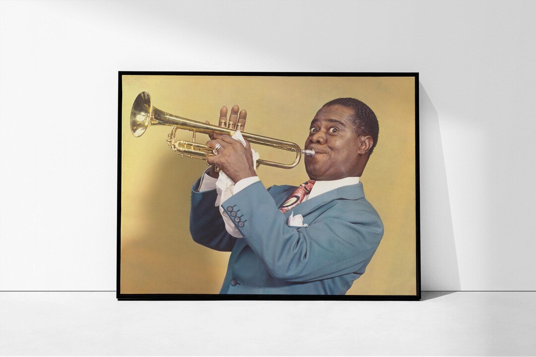 Louis Armstrong Poster Jazz Legend Wall Art Music Icon Print Vintage ...