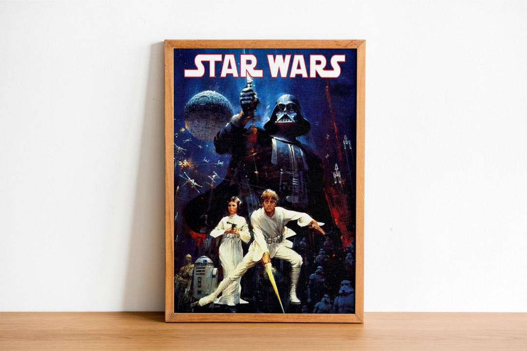Star Wars 1977 A New Hope Poster Vintage Sci-fi Adventure, Retro Movie ...