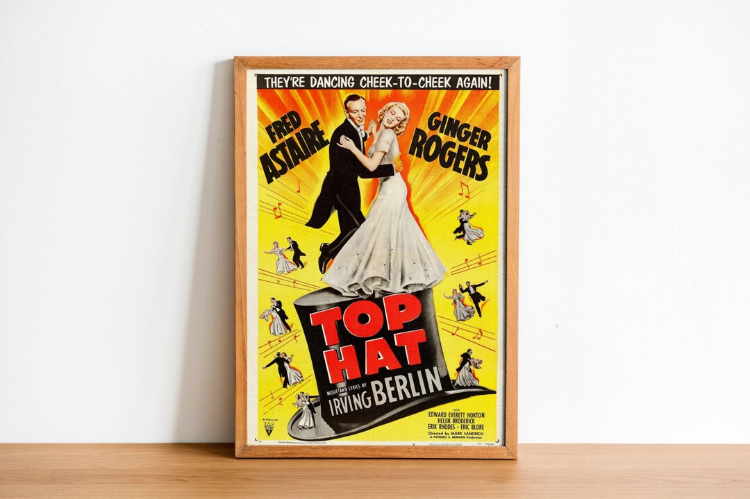 Top Hat 1935 Poster, Classic Movie Print, Vintage Film Wall Art, Retro ...