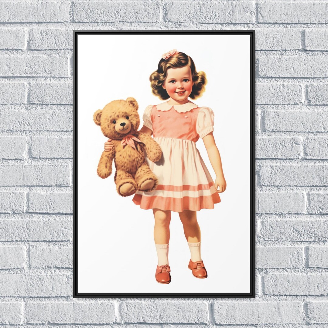 Cute Kid Girl Doll Cartoon Child Premium Quality Poster Colorful ...