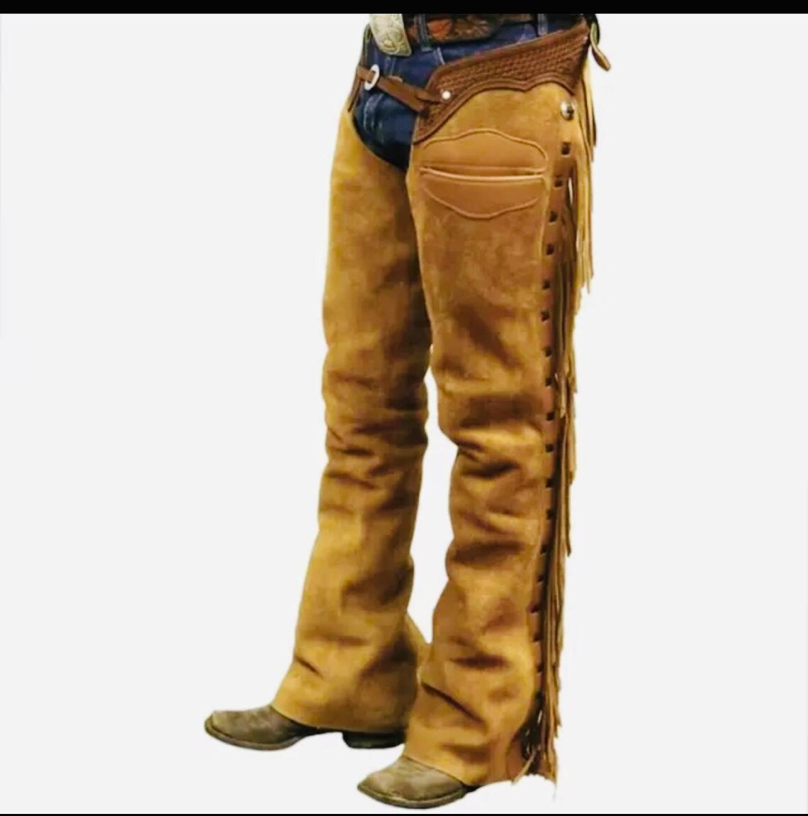 Men 100 % Real Suede Leather Native American Western Cowboy Style ...