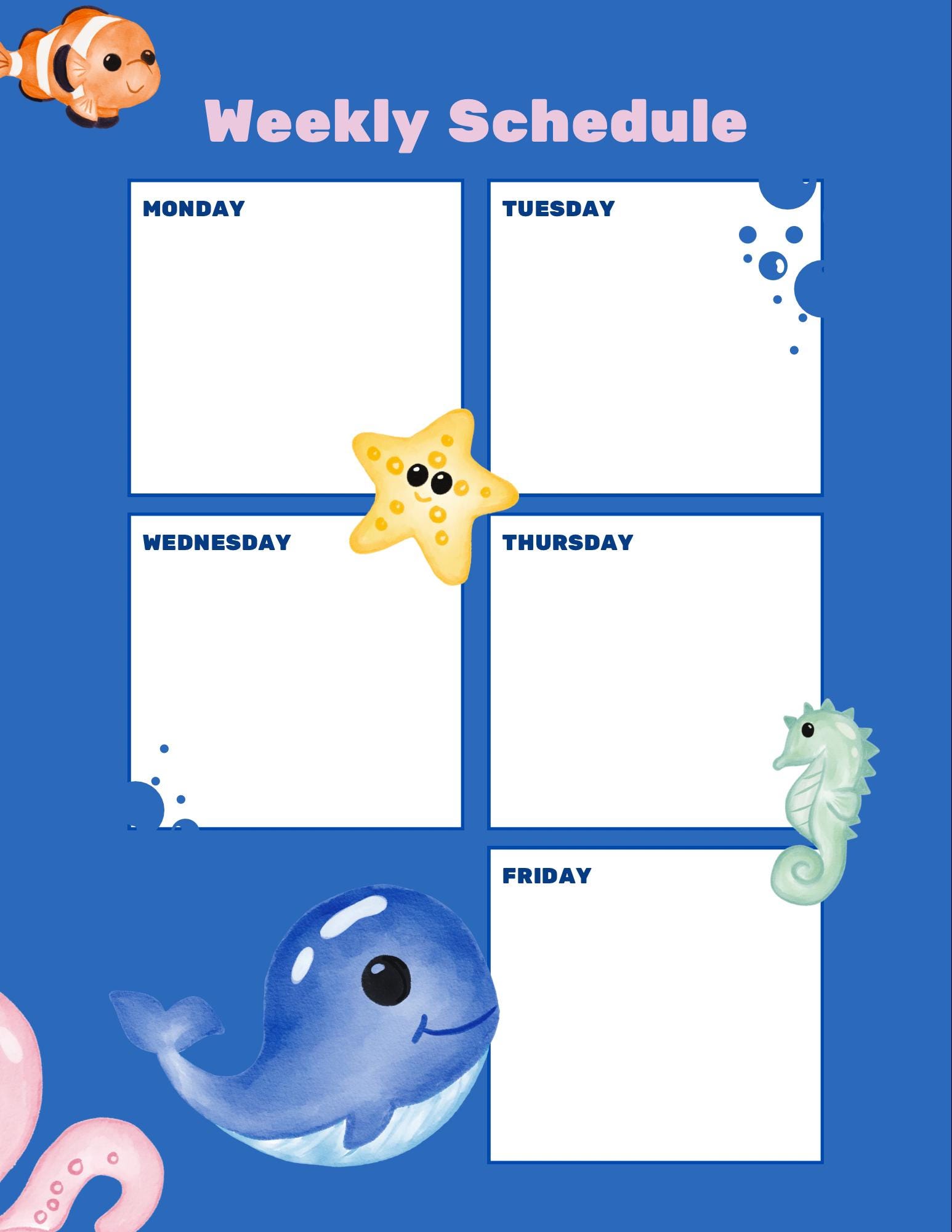 Weekly Schedule Template/ Can Go on Google Classroom for Weekly ...