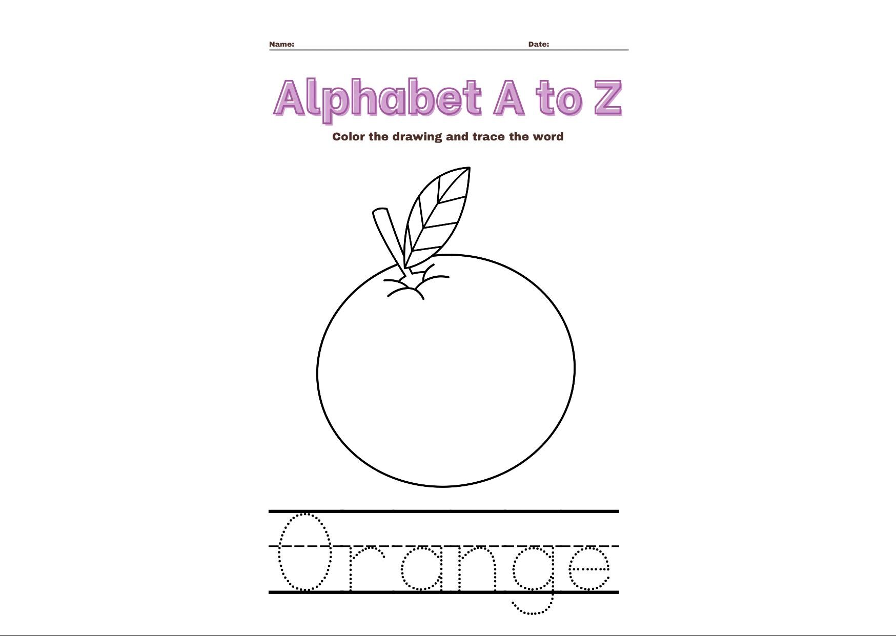 Coloring Alphabet A-Z - Etsy