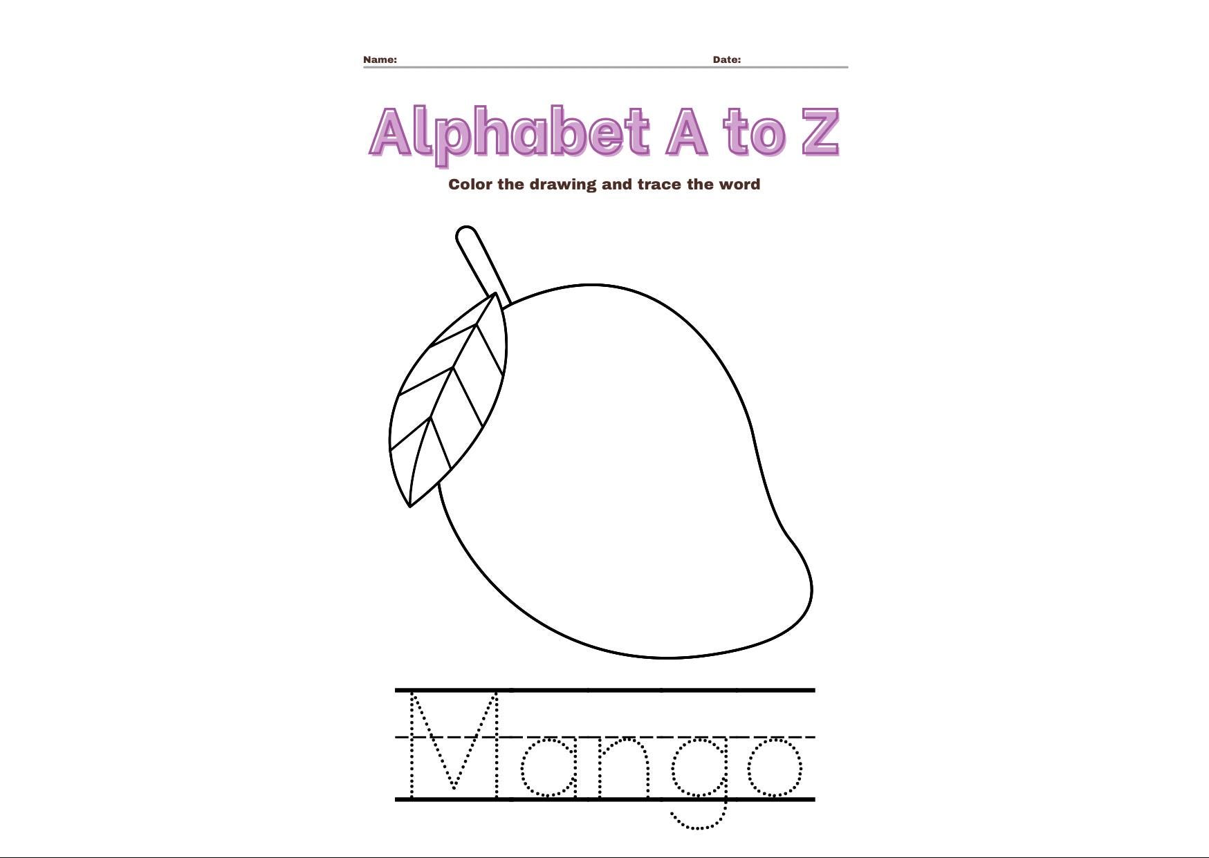 Coloring Alphabet A-Z - Etsy