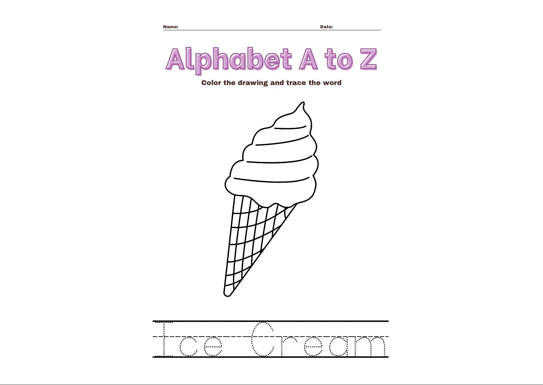 Coloring Alphabet A-Z - Etsy
