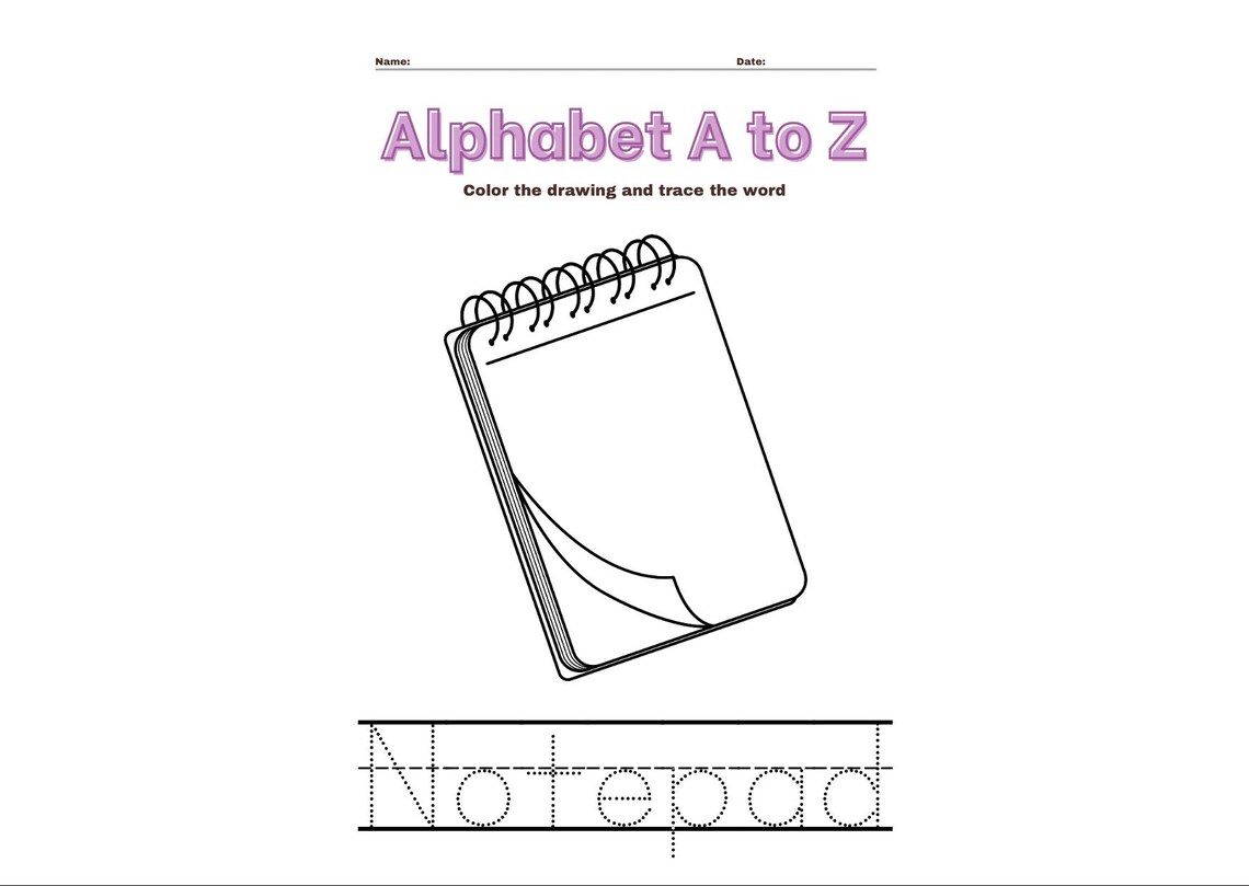 Coloring Alphabet A-Z - Etsy