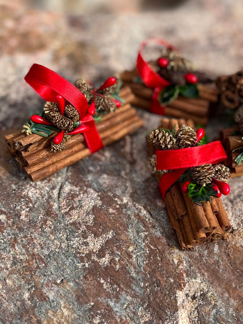 Cinnamon Stick Bundle Ornaments set of 3 - Etsy