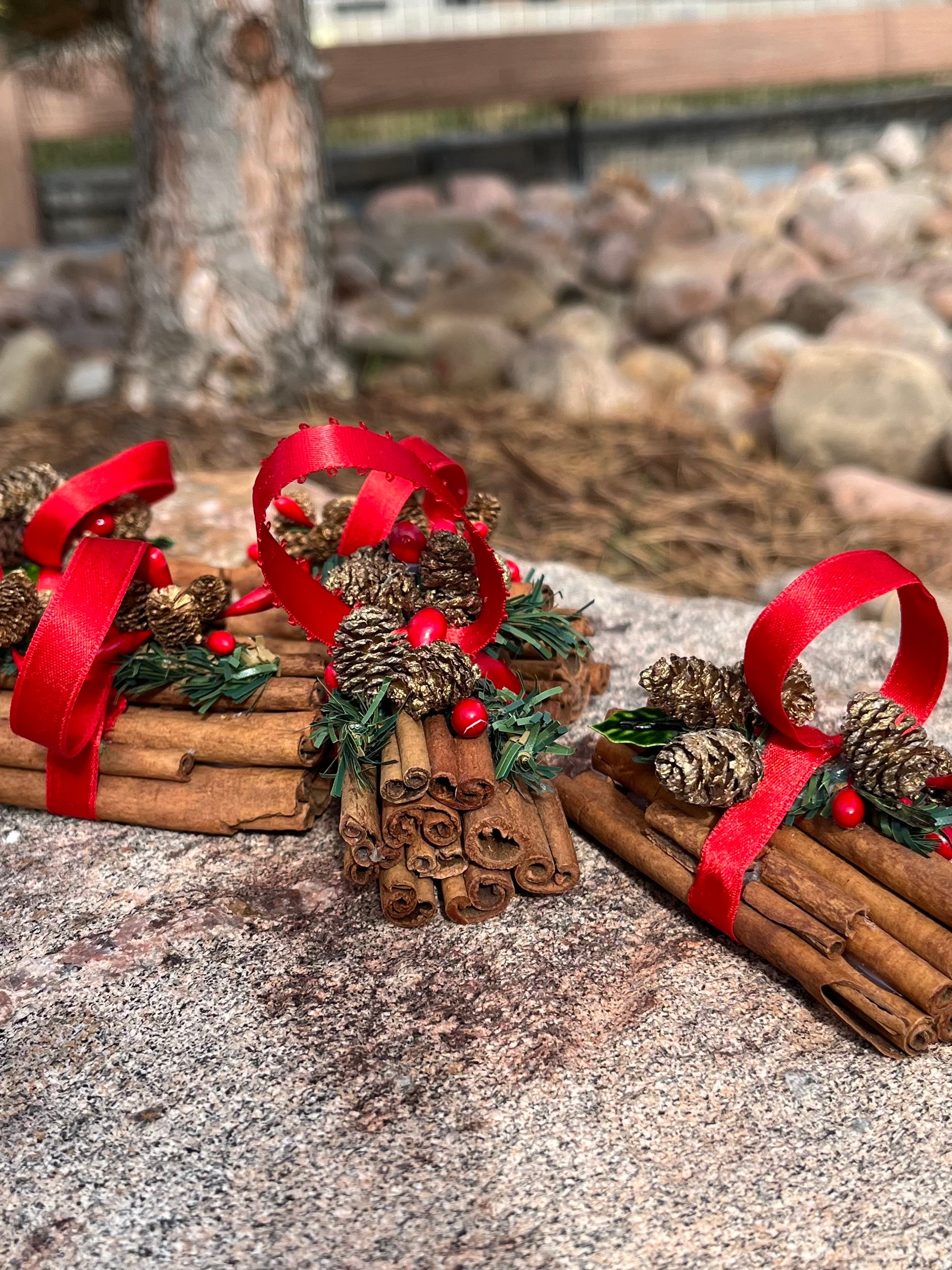 Cinnamon Stick Bundle Ornaments set of 3 - Etsy