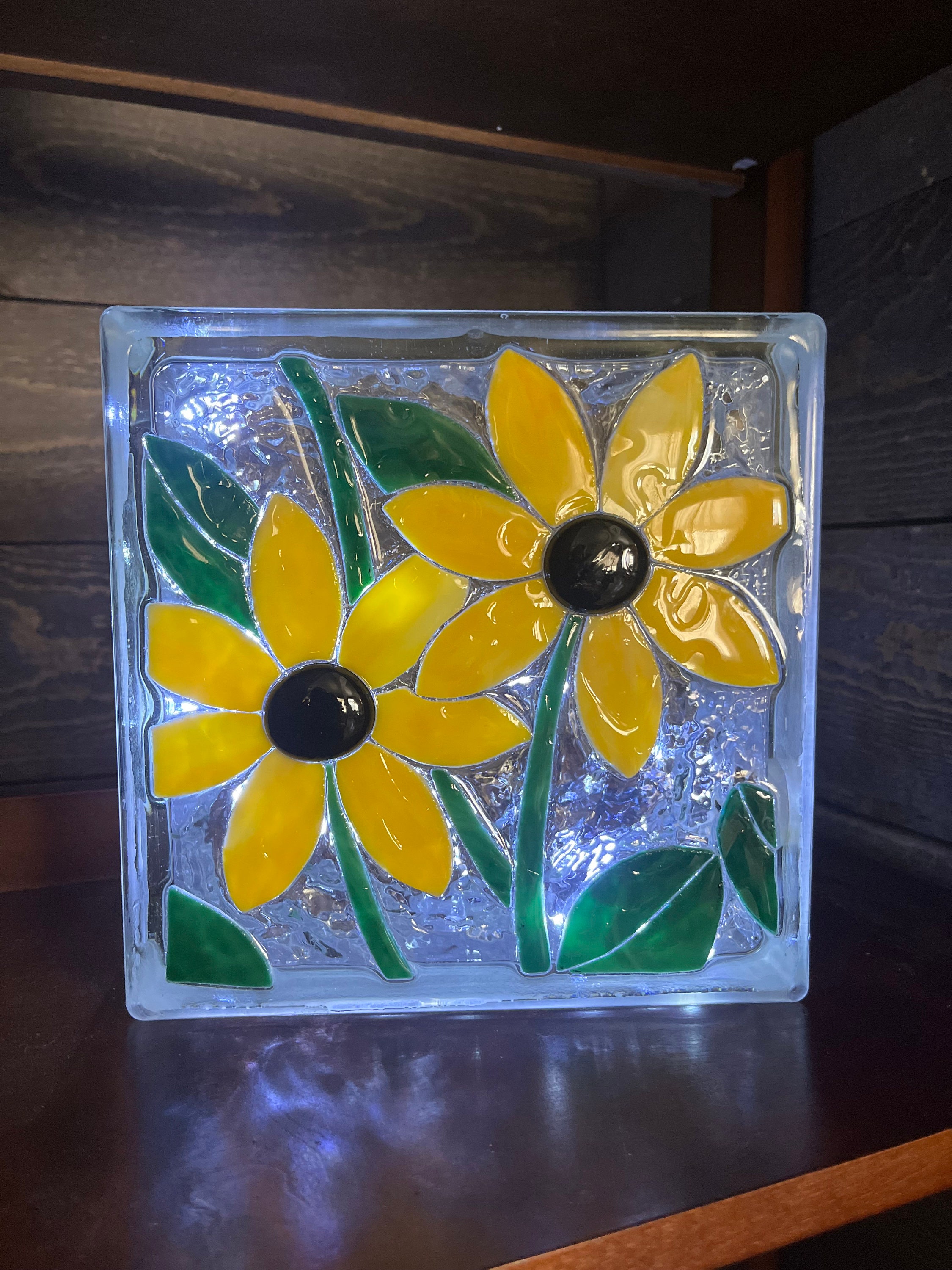 Mosaic Glass Block Accent Light - Etsy