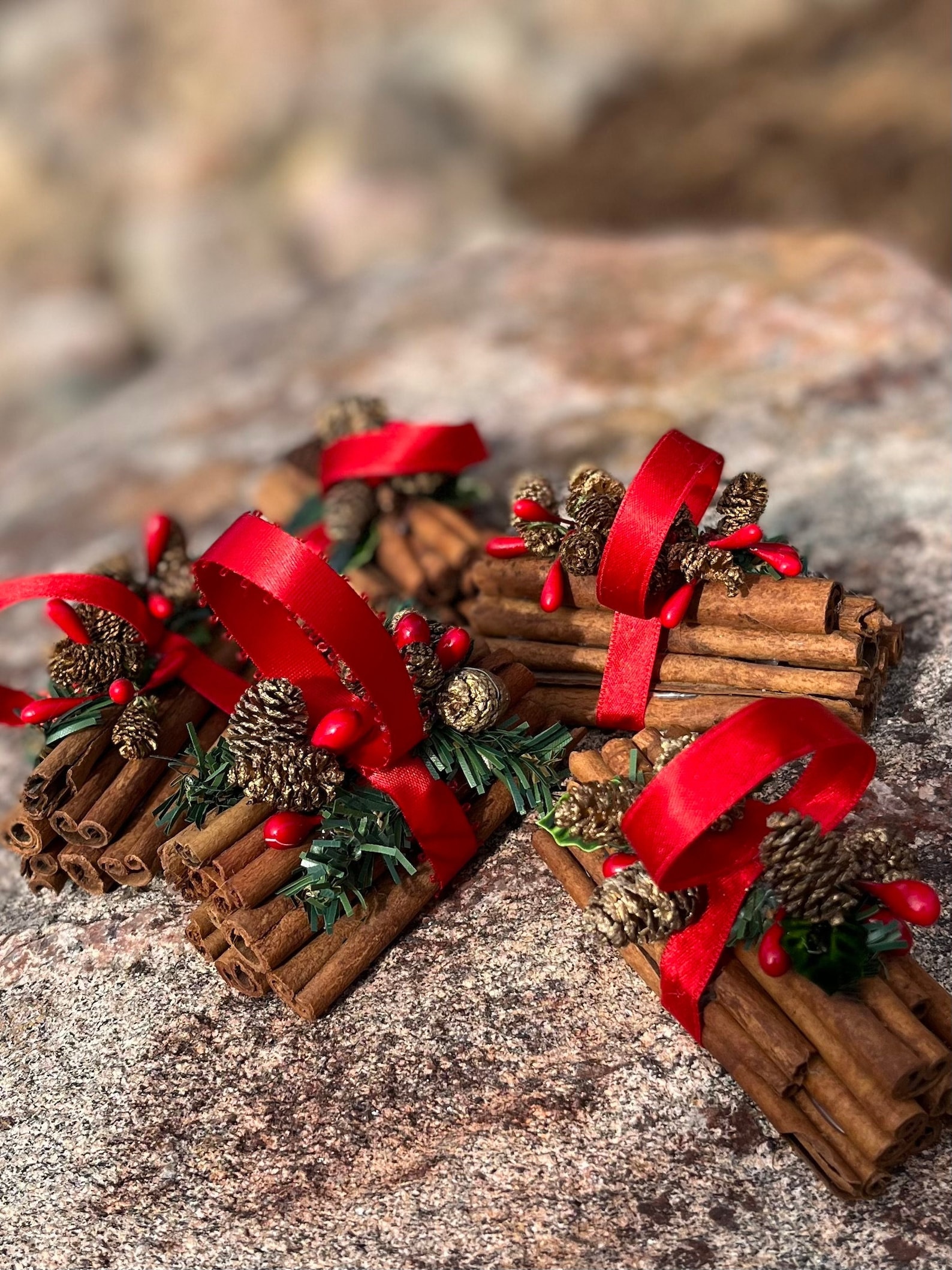 Cinnamon Stick Bundle Ornaments set of 3 - Etsy