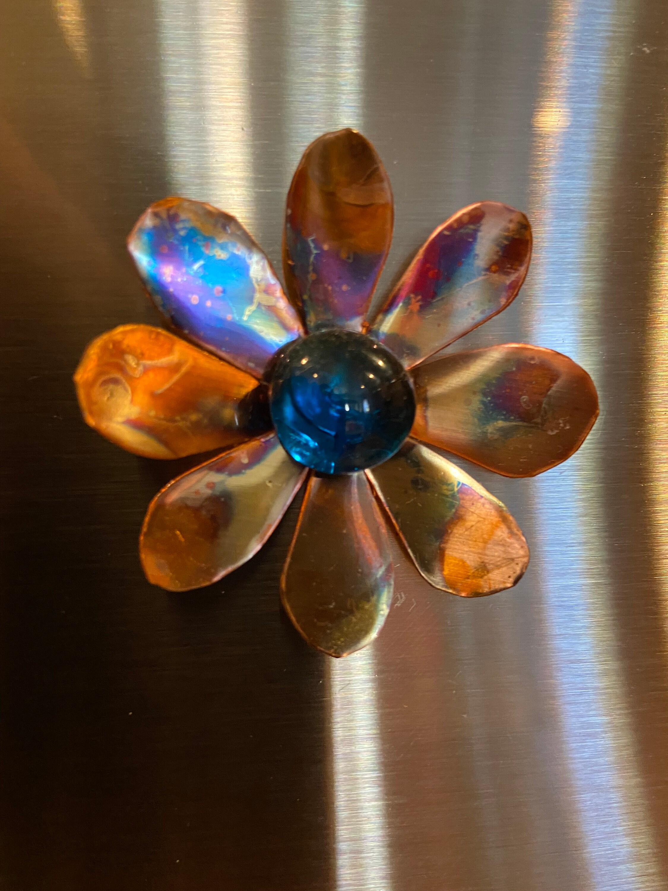 Heat Colored Copper Magnet - Etsy