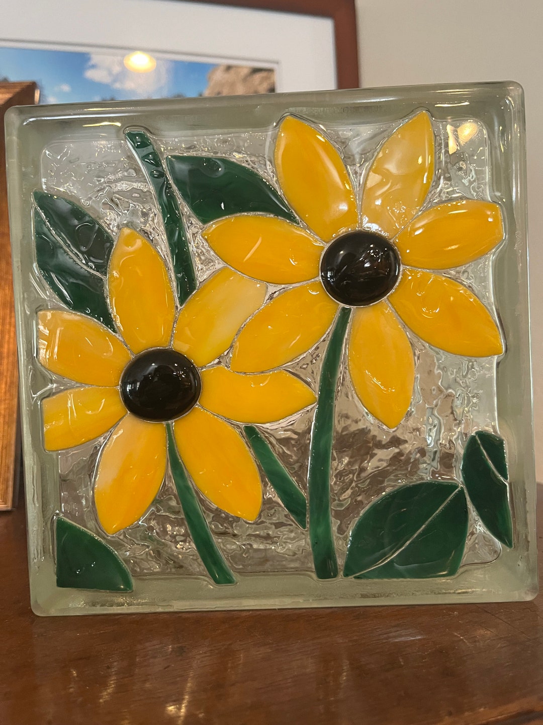 Mosaic Glass Block Accent Light - Etsy