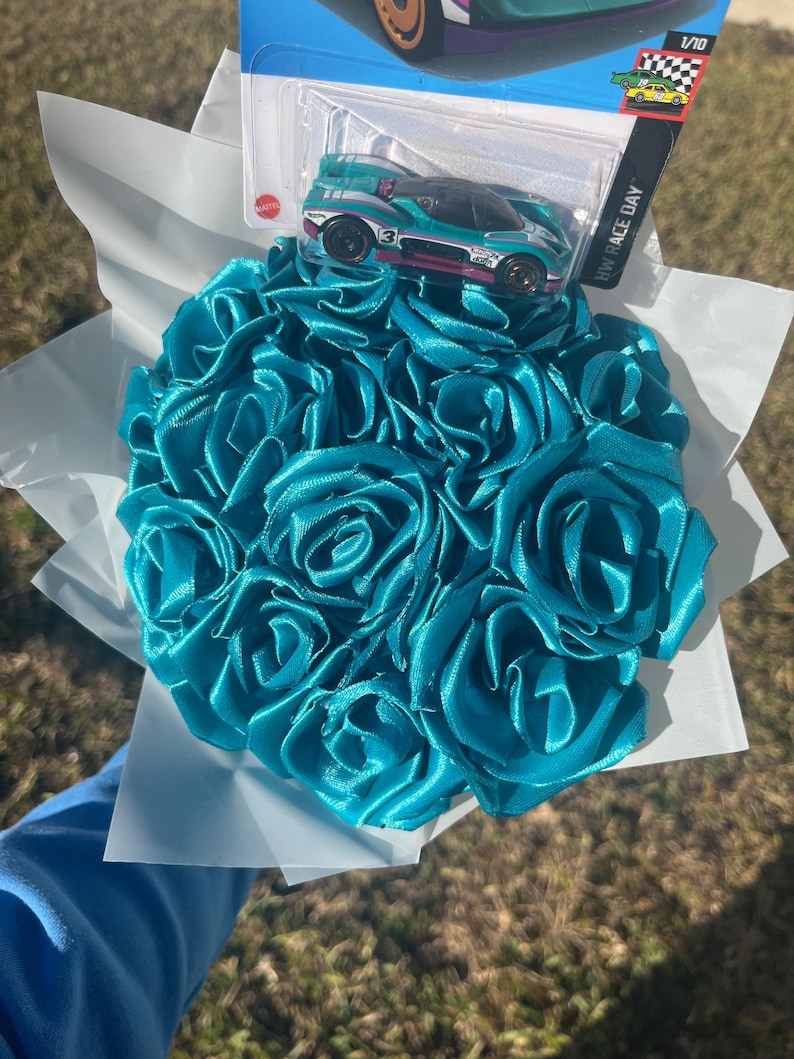 Hot Wheels Eternal Ribbon Rose Bouquet 15 Count Bouquet for Him Hot ...