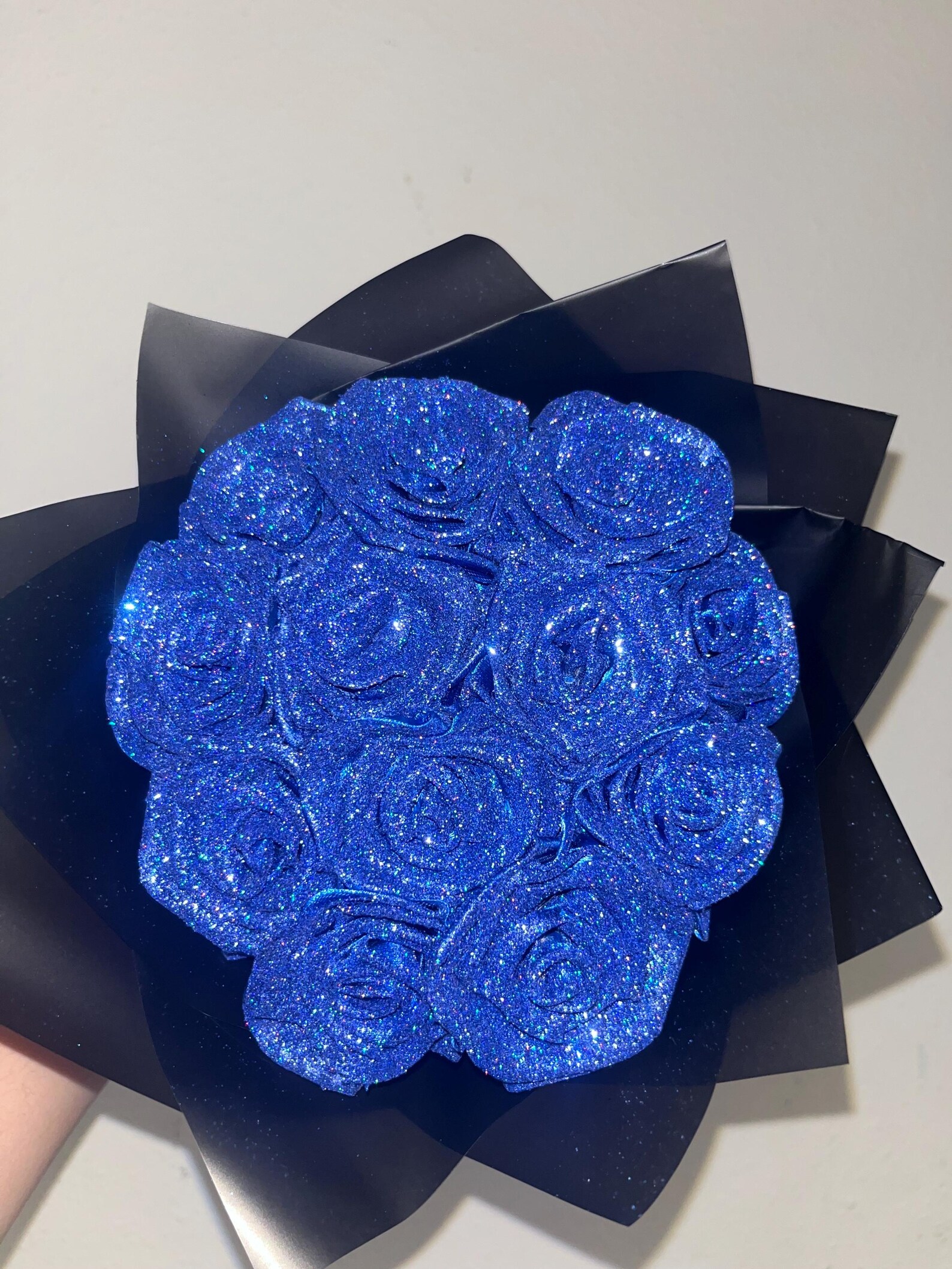 Blue Glitter Roses | 12 Count | Royal Blue Ramo| Blue Eternal Roses - Etsy
