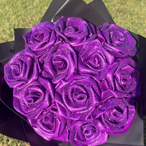 Glitter Roses Bouquet - Etsy