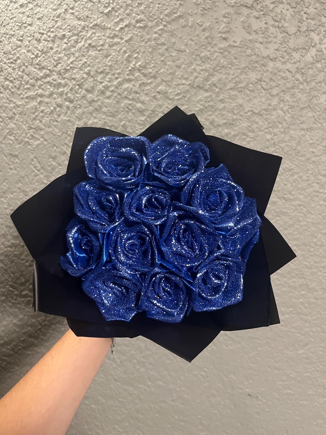 Blue Glitter Roses 12 Count Royal Blue Ramo Blue Eternal Roses - Etsy