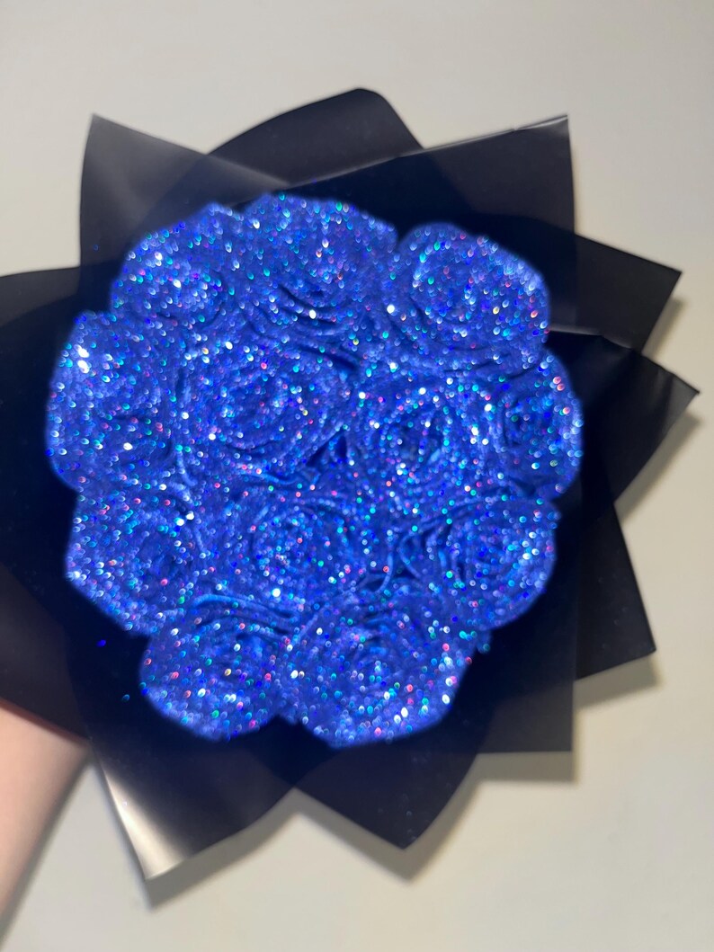 Blue Glitter Roses | 12 Count | Royal Blue Ramo| Blue Eternal Roses - Etsy