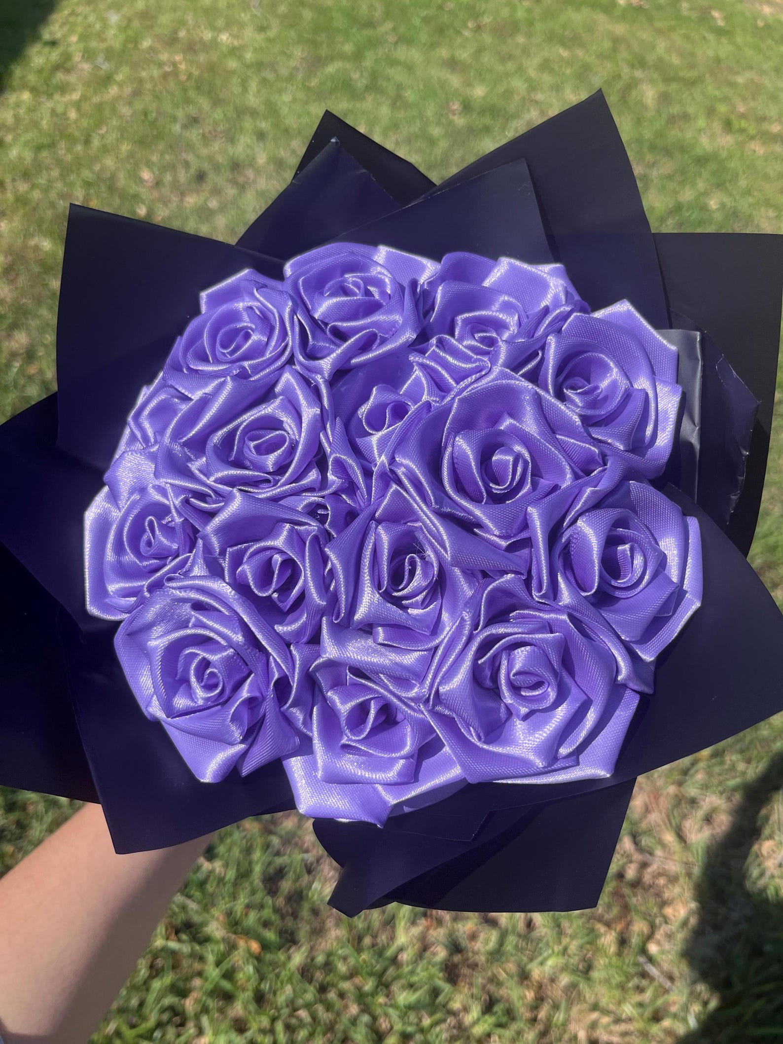 Light Purple Ribbon Bouquet | 15 Count| Purple Ramo| Lilac / Lavender ...