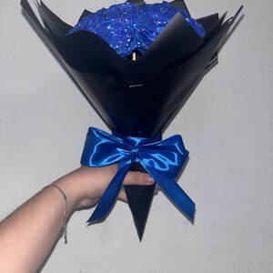 Blue Glitter Roses | 12 Count | Royal Blue Ramo| Blue Eternal Roses - Etsy