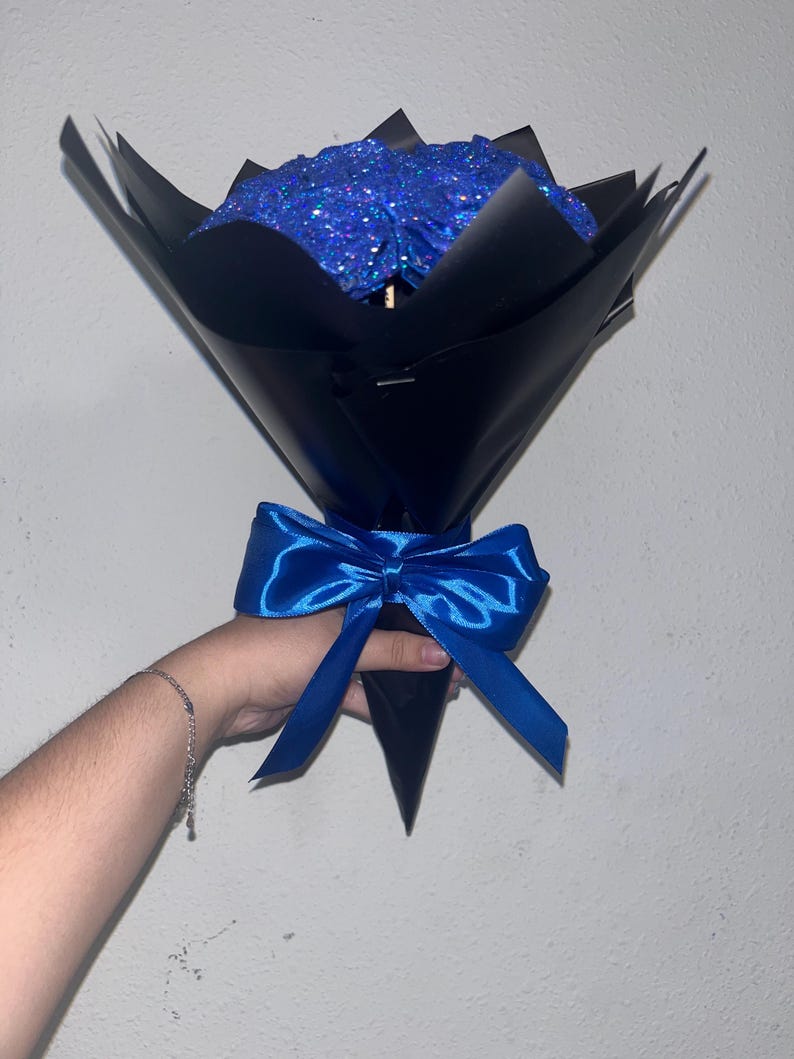 Blue Glitter Roses | 12 Count | Royal Blue Ramo| Blue Eternal Roses - Etsy