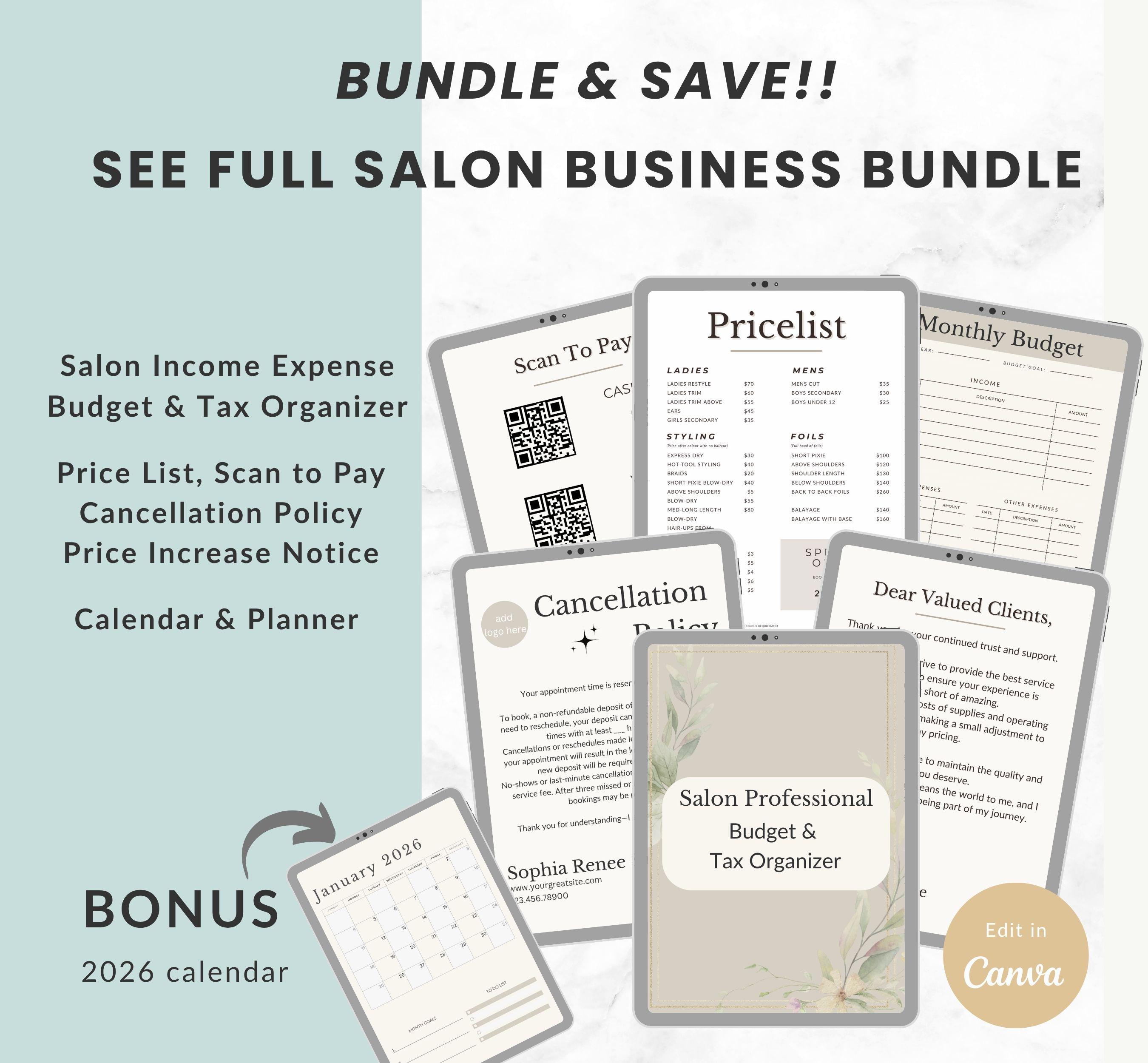Salon Price Increase Notice Template Hairstylist Price List Sign Scan ...