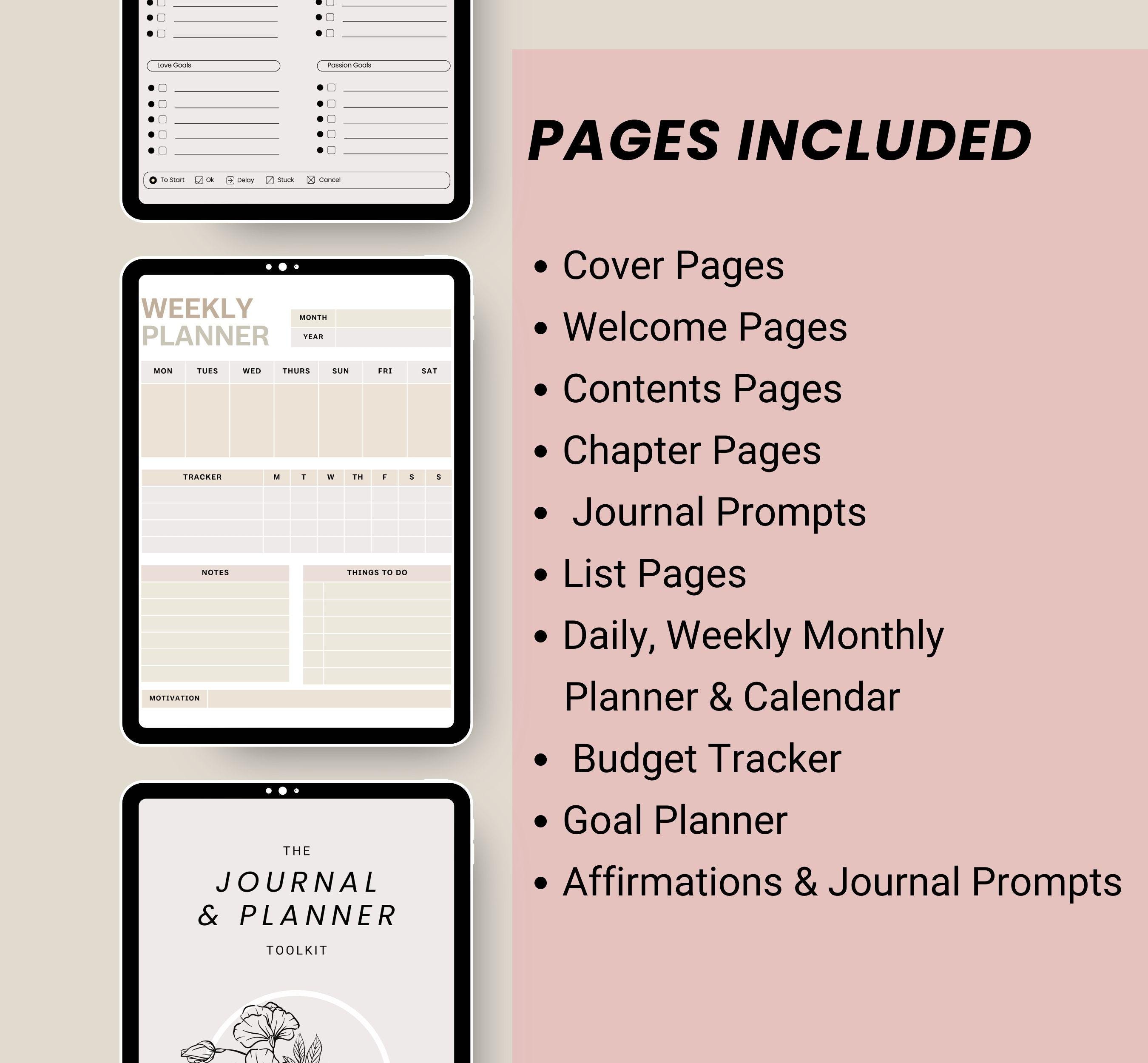 Digital Printable Journal Template Bundle, Editable Canva Ebook ...