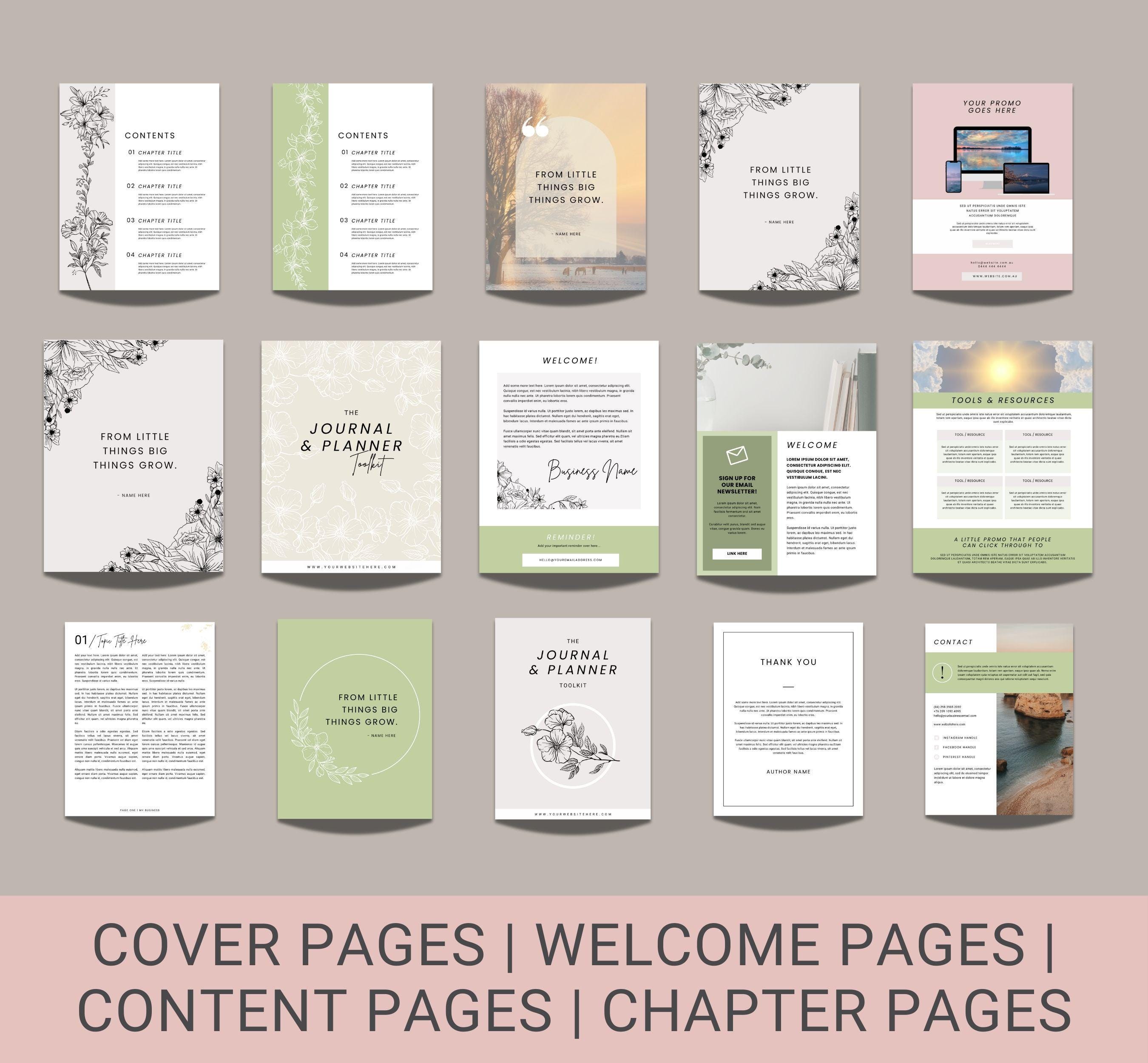 Digital Printable Journal Template Bundle, Editable Canva Ebook ...