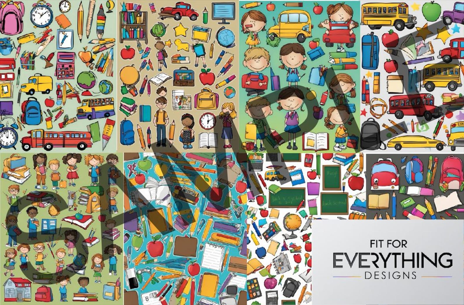 25 Back to School PNG Clip Art, Scrap Book Pages, Images, Downloadable ...