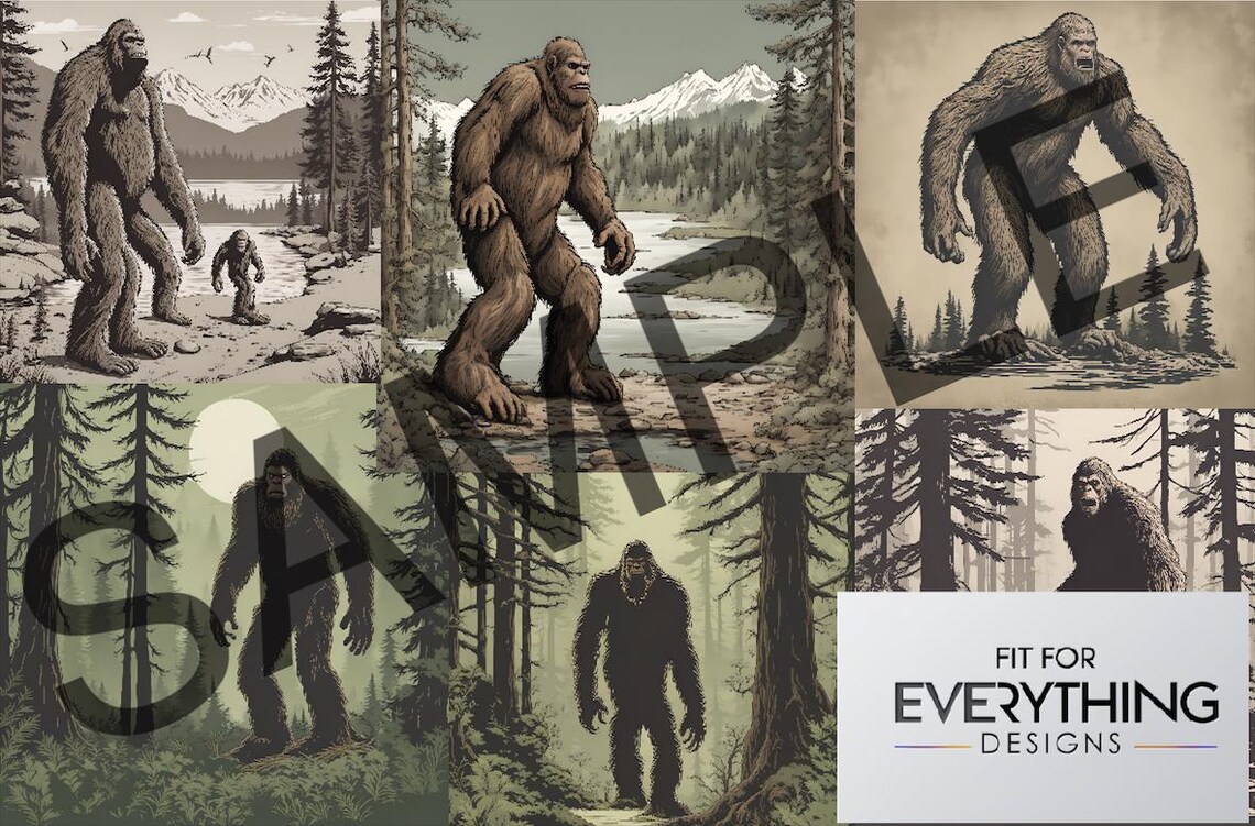 200 Bigfoot Image Designs PNG for T-shirts, Pictures, Decor ...