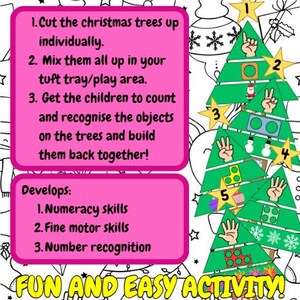 Number Recognition Christmas Tree Cut Outs - Etsy