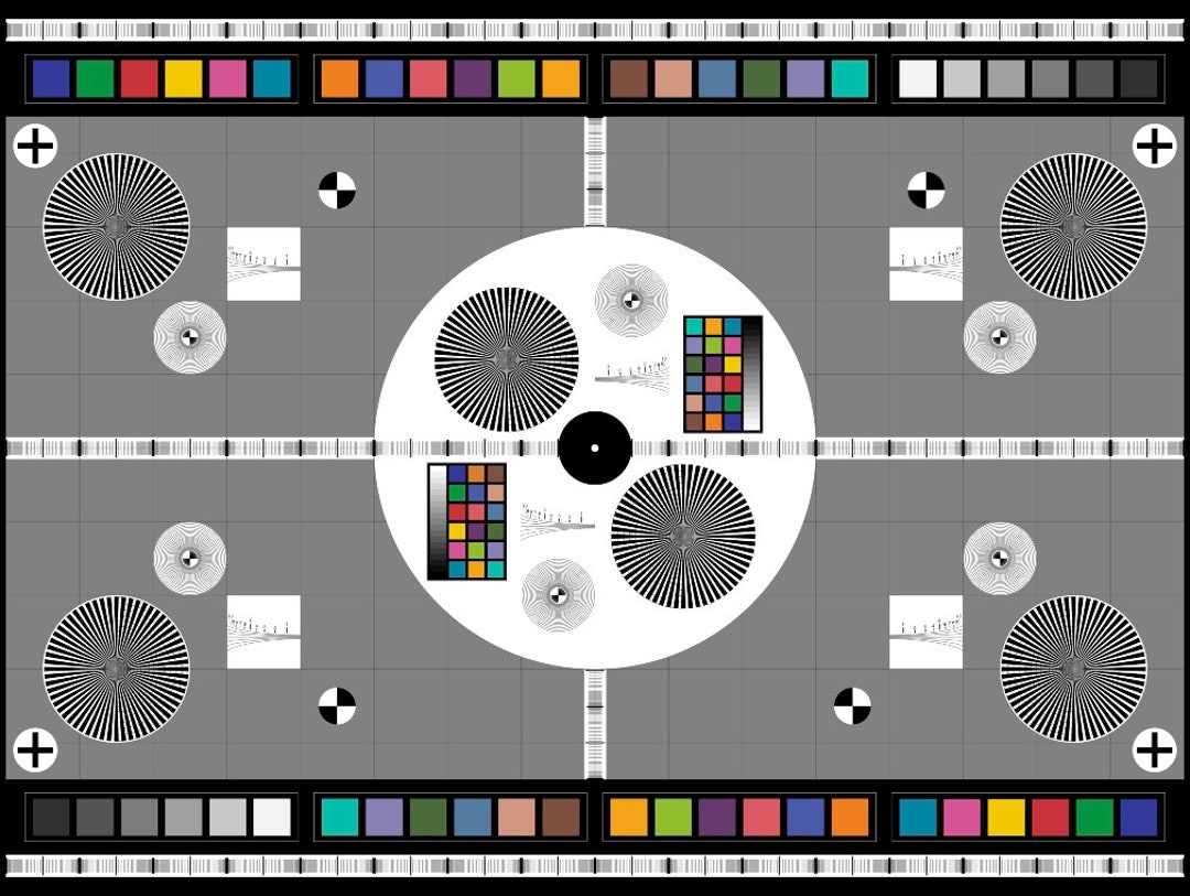Lens and Camera Focus, Sharpness, Color Test Chart Digital 8K Version ...