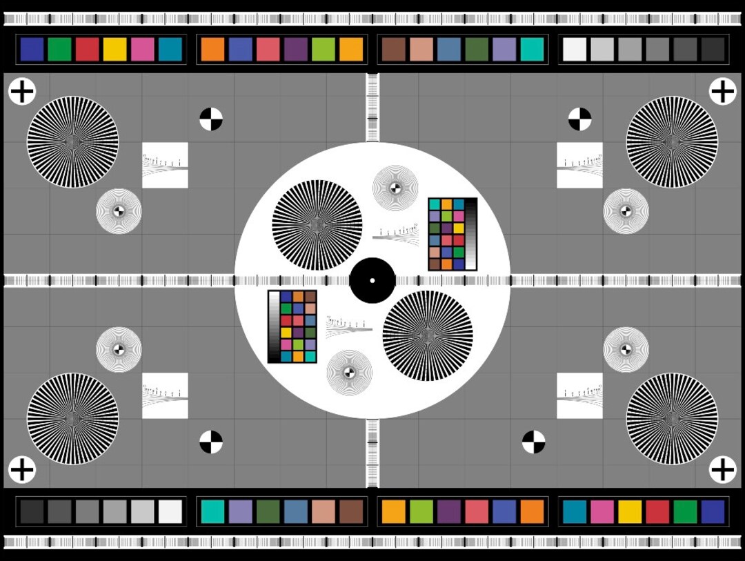Lens and Camera Focus, Sharpness, Color Test Chart Digital 4K Version ...