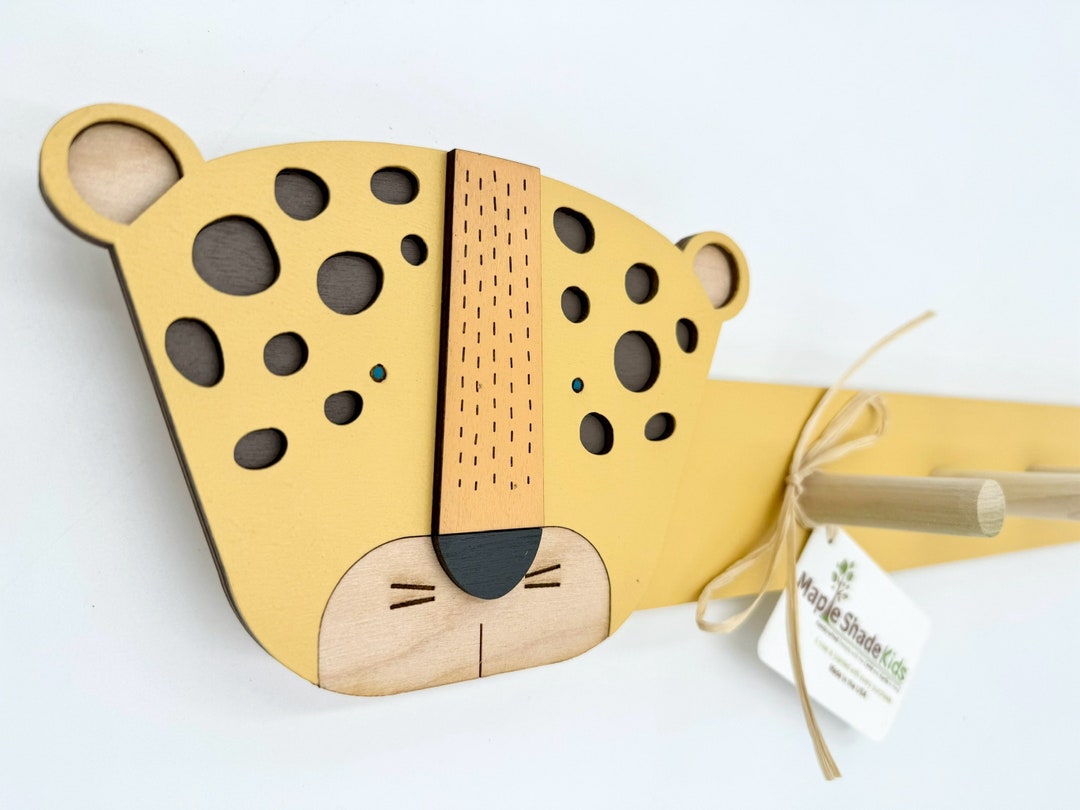 Jungle Cheetah Hanger, Safari Animal Room Decor, Modern Kids Animal ...