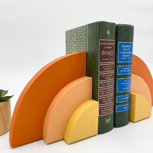 Desert Sun Bookends, Muted Rainbow Bookends, Terracotta and Mustard ...