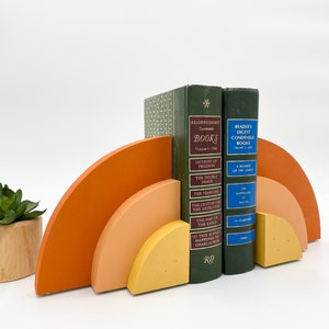 Desert Sun Bookends, Muted Rainbow Bookends, Terracotta and Mustard ...