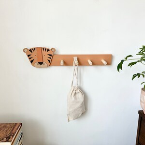Jungle Tiger Hanger, Safari Animal Room Decor, Modern Kids Coat Hanger ...