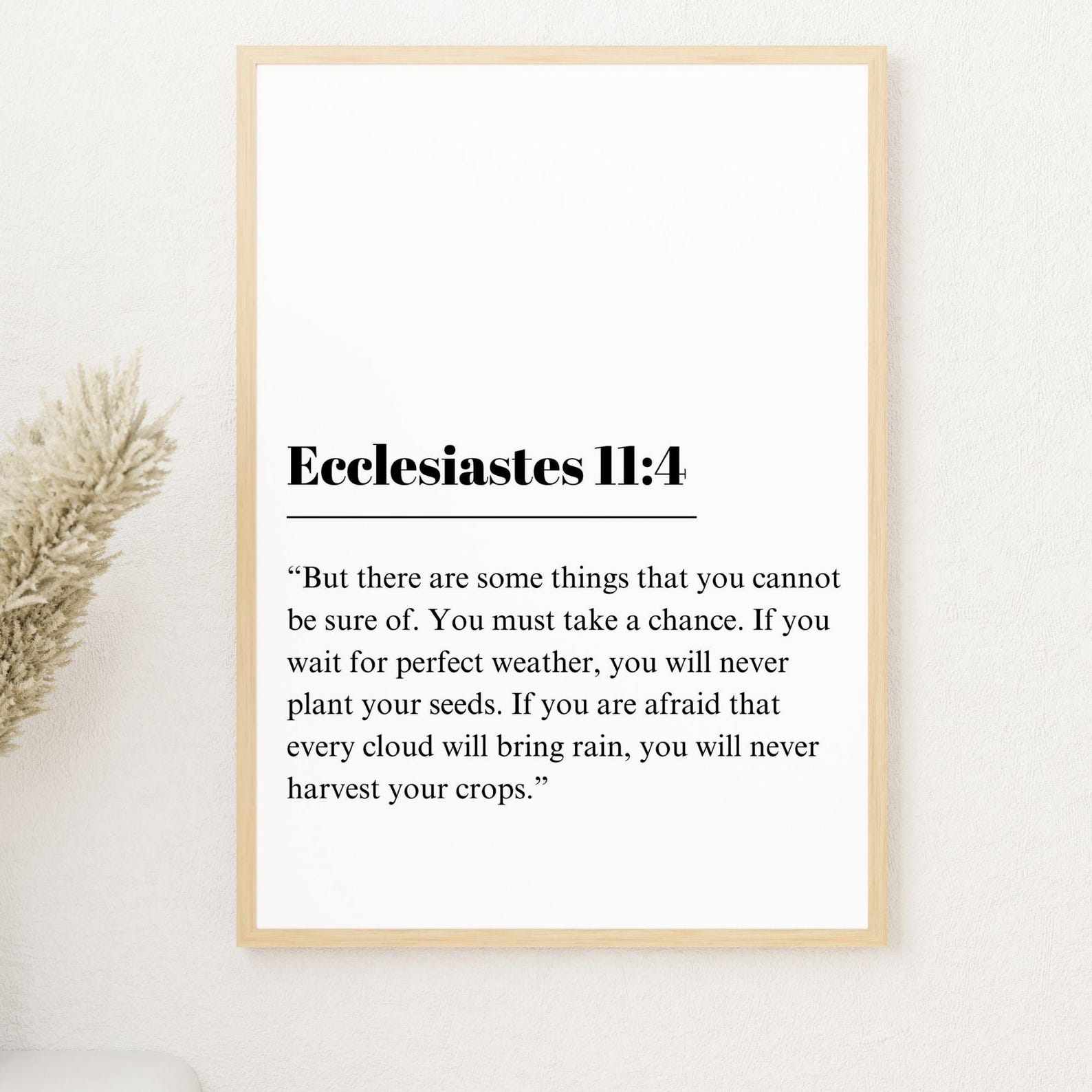 Ecclesiastes 11:4 Bible Verse Printable Poster Wall Art | Christian ...