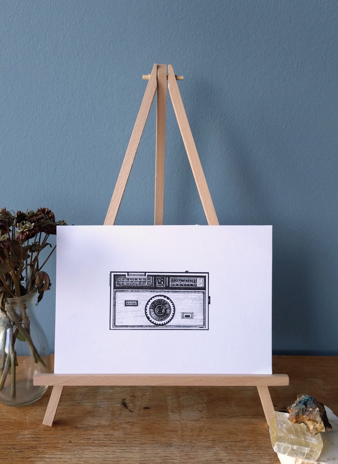 Vintage Camera, KODAK 104 Instamatic, Original Pen & Ink Drawing ...