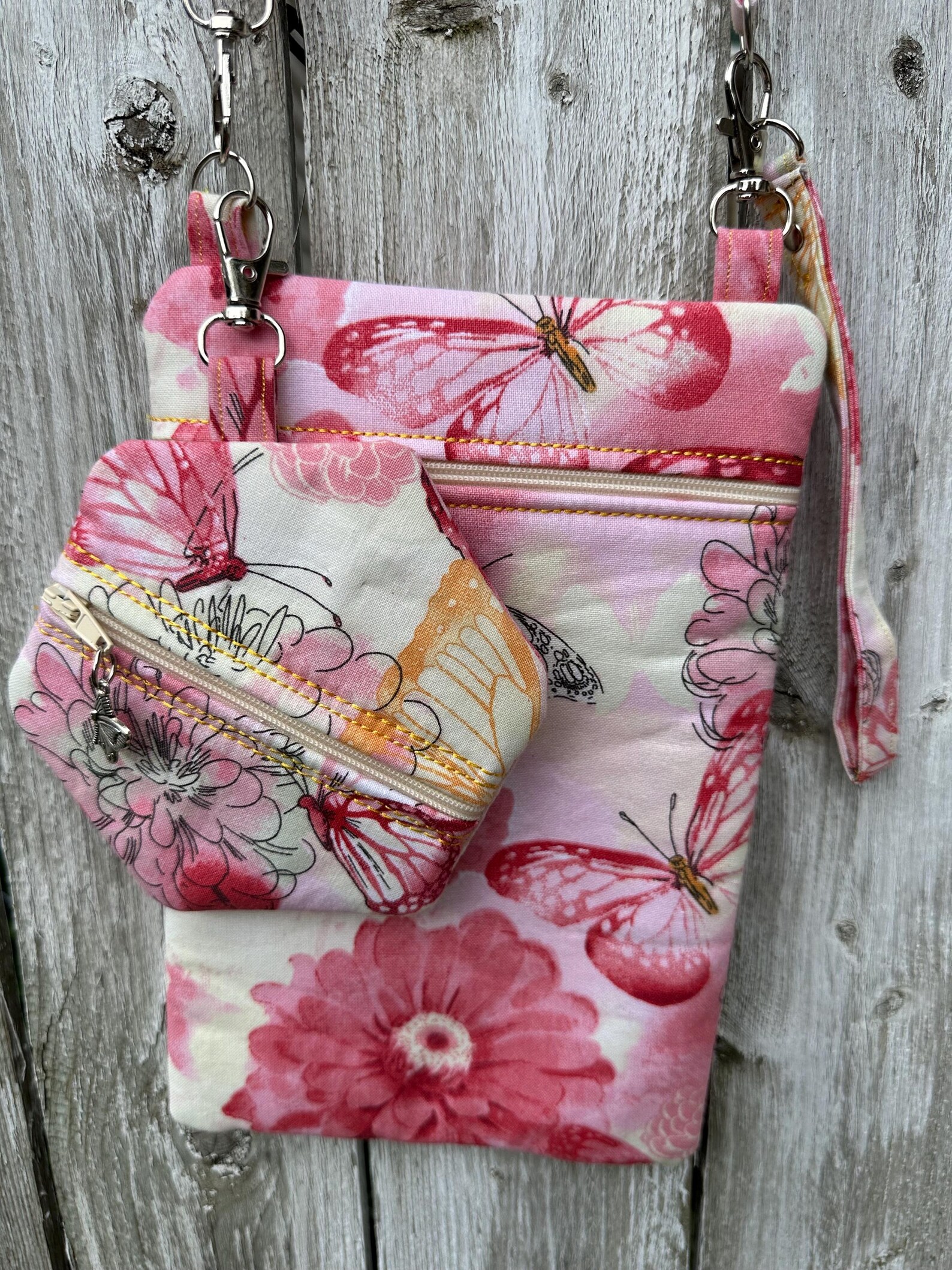 Small Bag With Matching Change Purse. Butterflies - Etsy