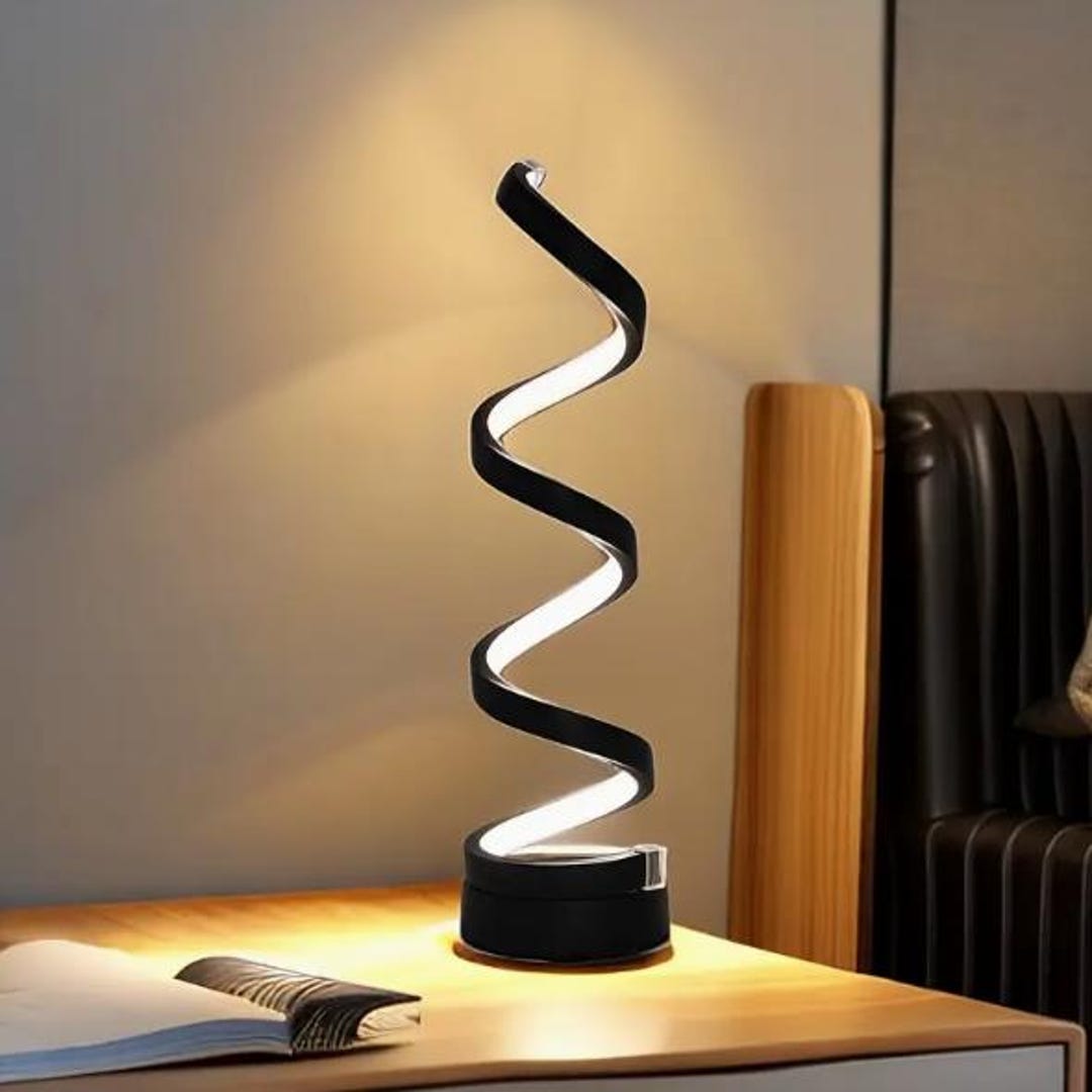 LED Nightstand Lamp for Desk, Bedroom, Modern Features, USB Plug ...