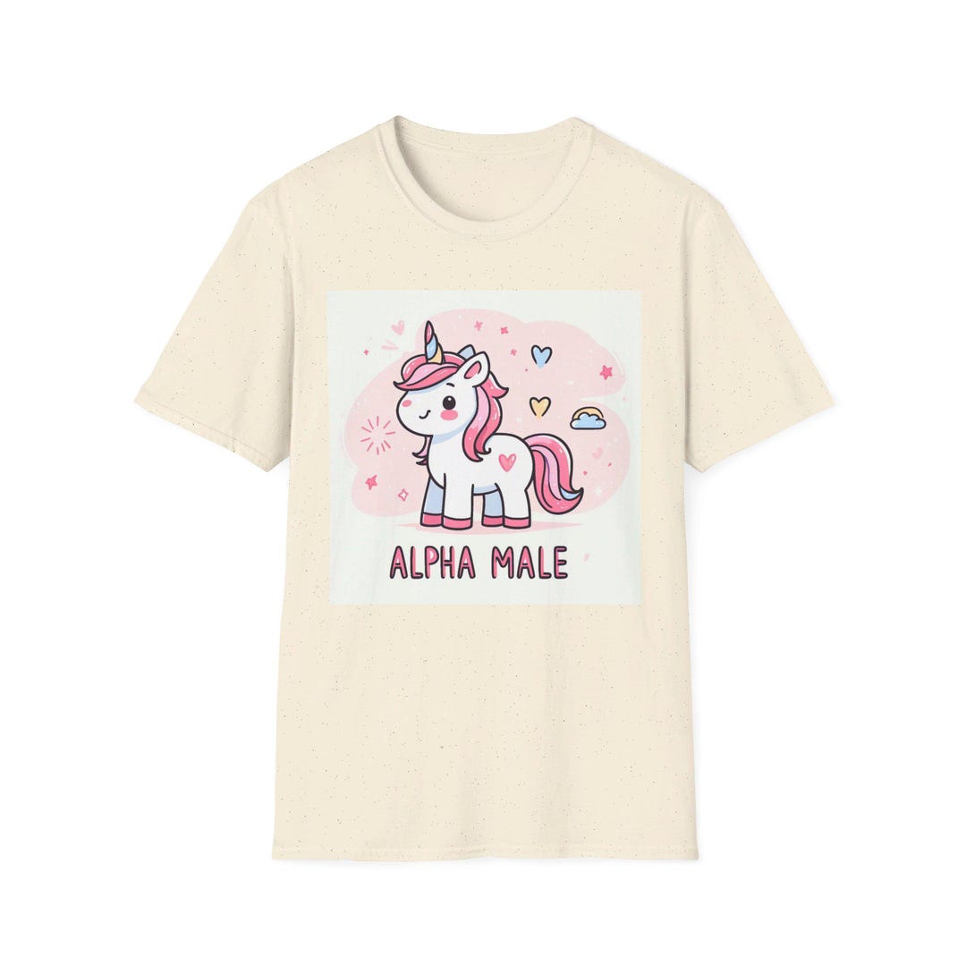 Alpha Male T-shirt Tee Top Funny Meme Unicorn Gift Unisex Joke Prank ...