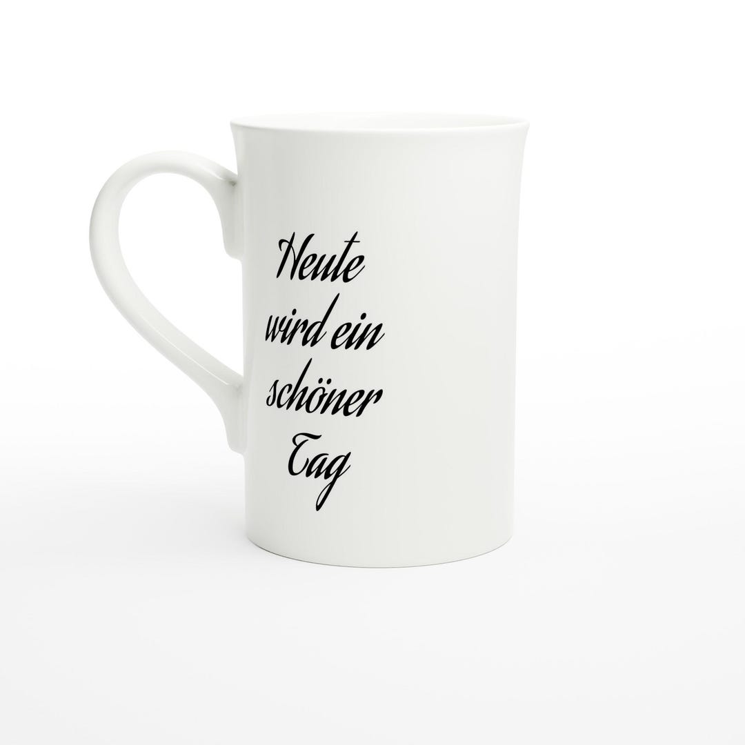 White Narrow Porcelain Mug (10 Oz) - Etsy