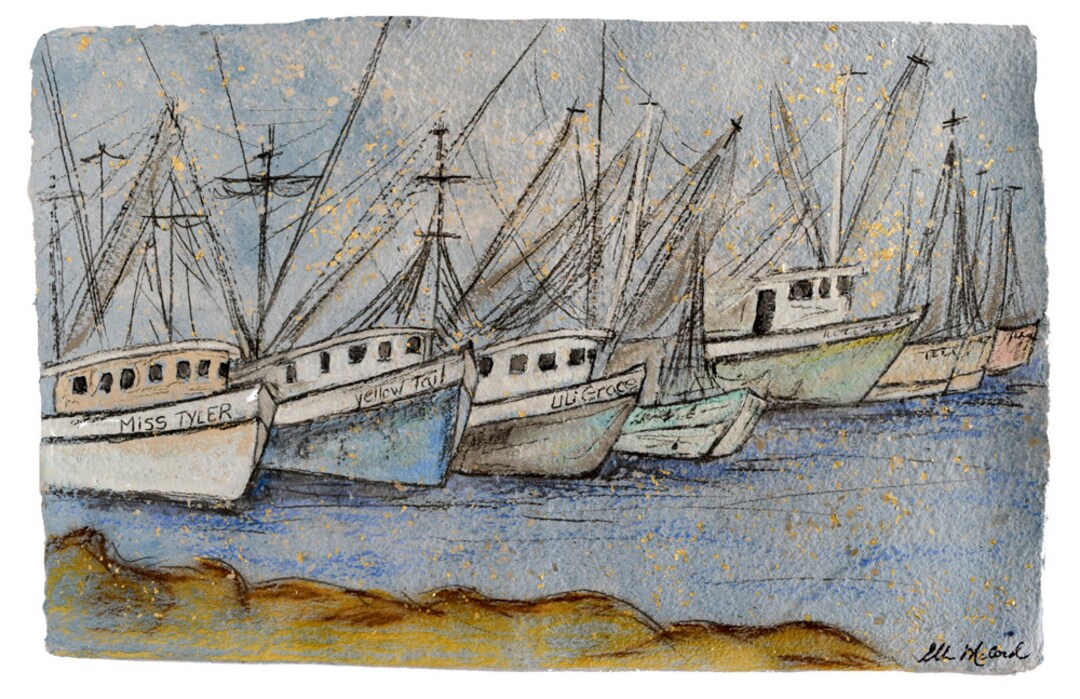 11x14 "shrimp Boats" - PRINT MATTED to Fit 11x14 Frame - Etsy