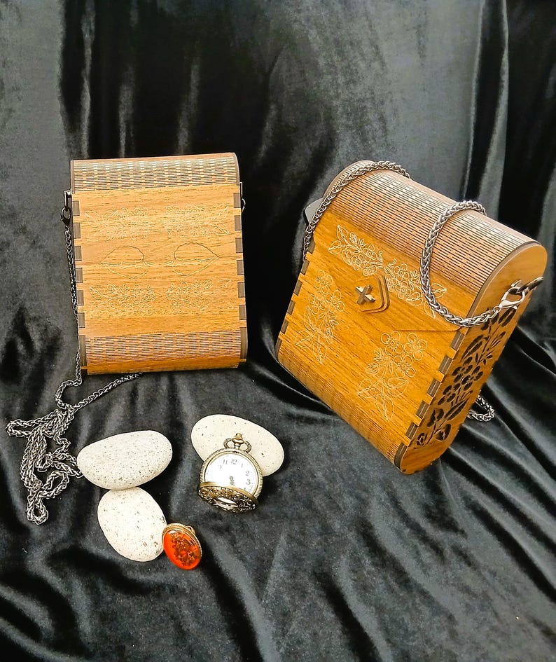 Laser Cut Wooden Handbag Purse: Engraving Files (dxf, Ai, Svg) - 3-4mm ...