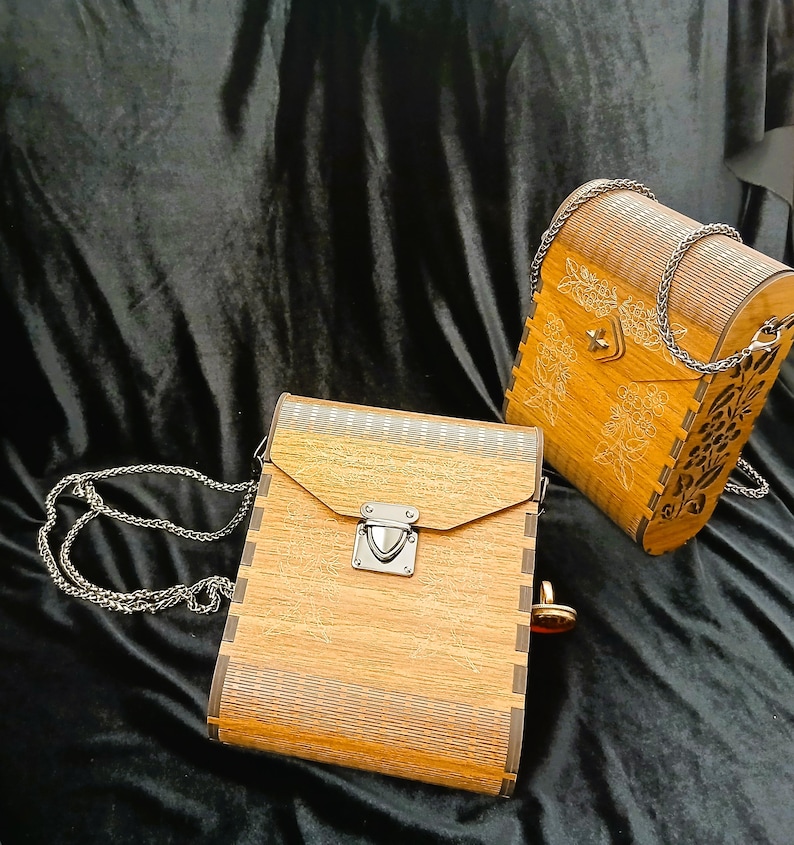 Laser Cut Wooden Handbag Purse: Engraving Files (dxf, Ai, Svg) - 3-4mm ...