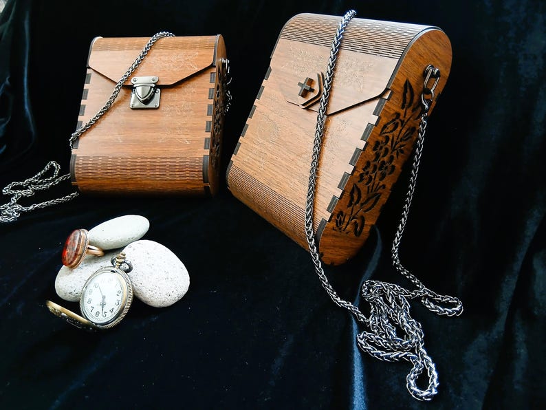 Laser Cut Wooden Handbag Purse: Engraving Files (dxf, Ai, Svg) - 3-4mm ...