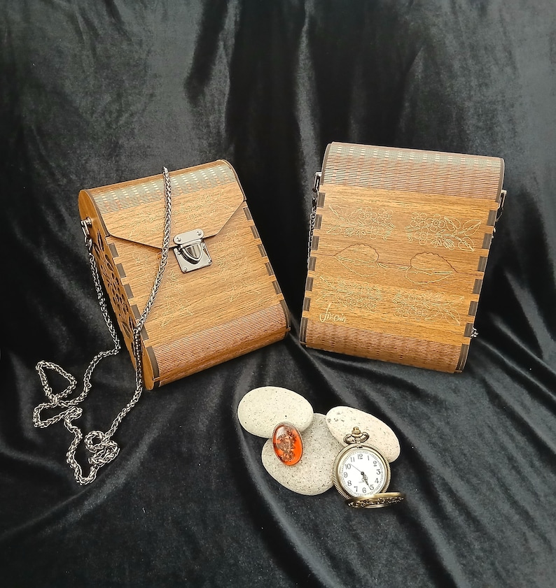 Laser Cut Wooden Handbag Purse: Engraving Files (dxf, Ai, Svg) - 3-4mm ...