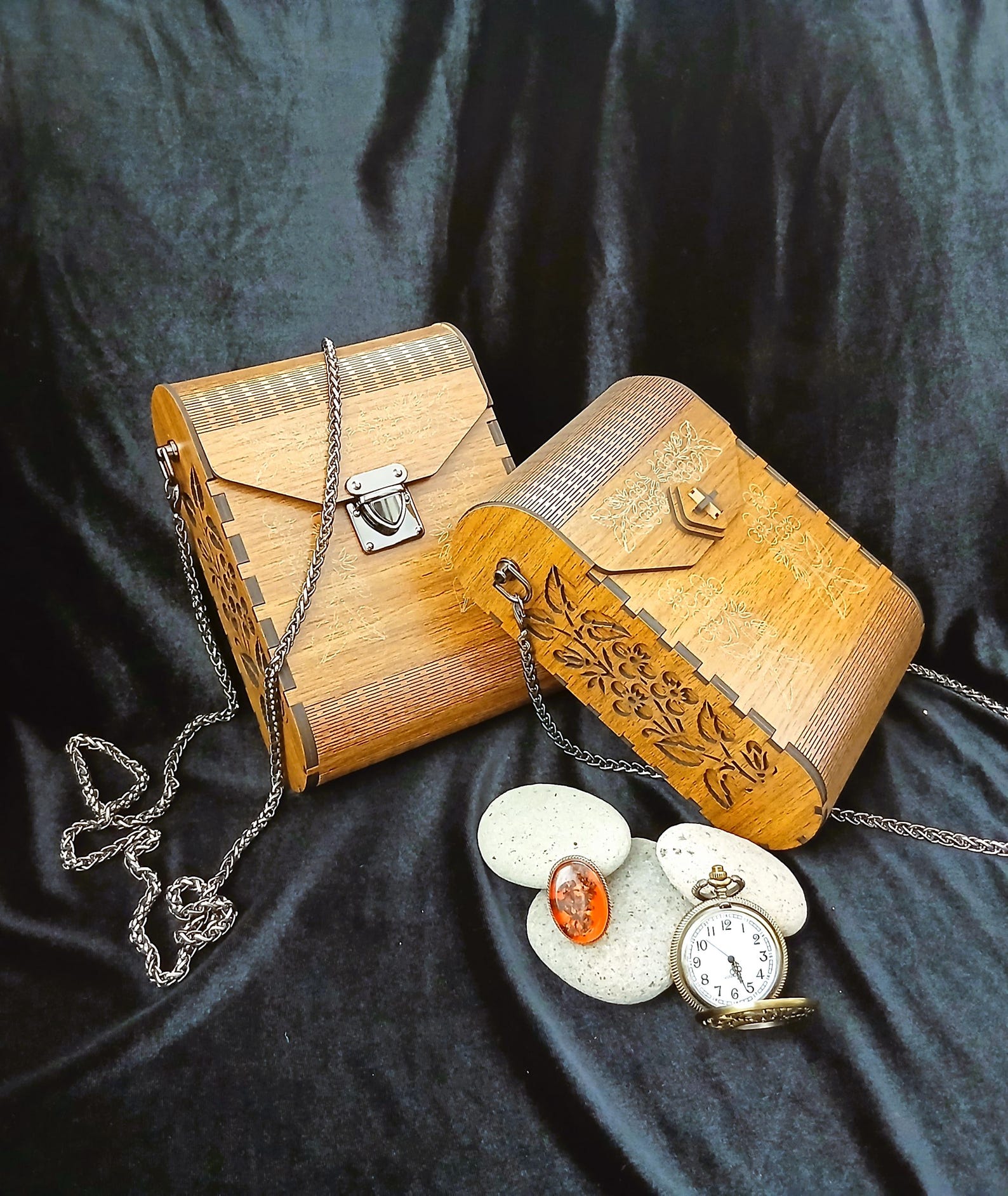 Laser Cut Wooden Handbag Purse: Engraving Files (dxf, Ai, Svg) - 3-4mm ...