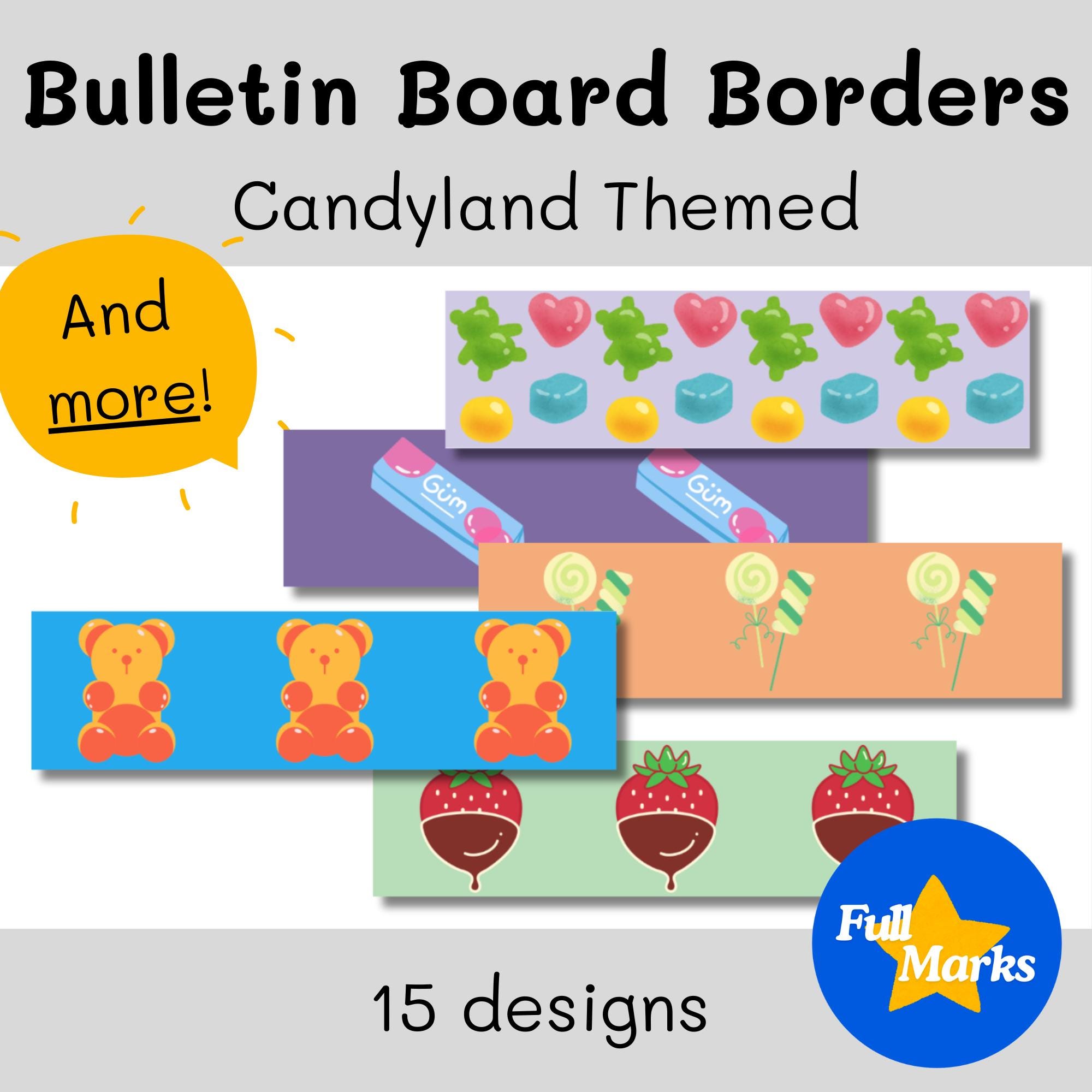 Candyland Themed Bulletin Board Borders, Cute Colorful Printable Boho ...